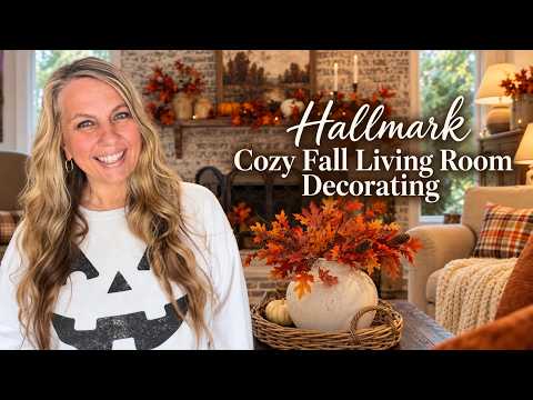 Cozy Fall Living Room Decorating | Warm & Traditional Hallmark Fall Vibes