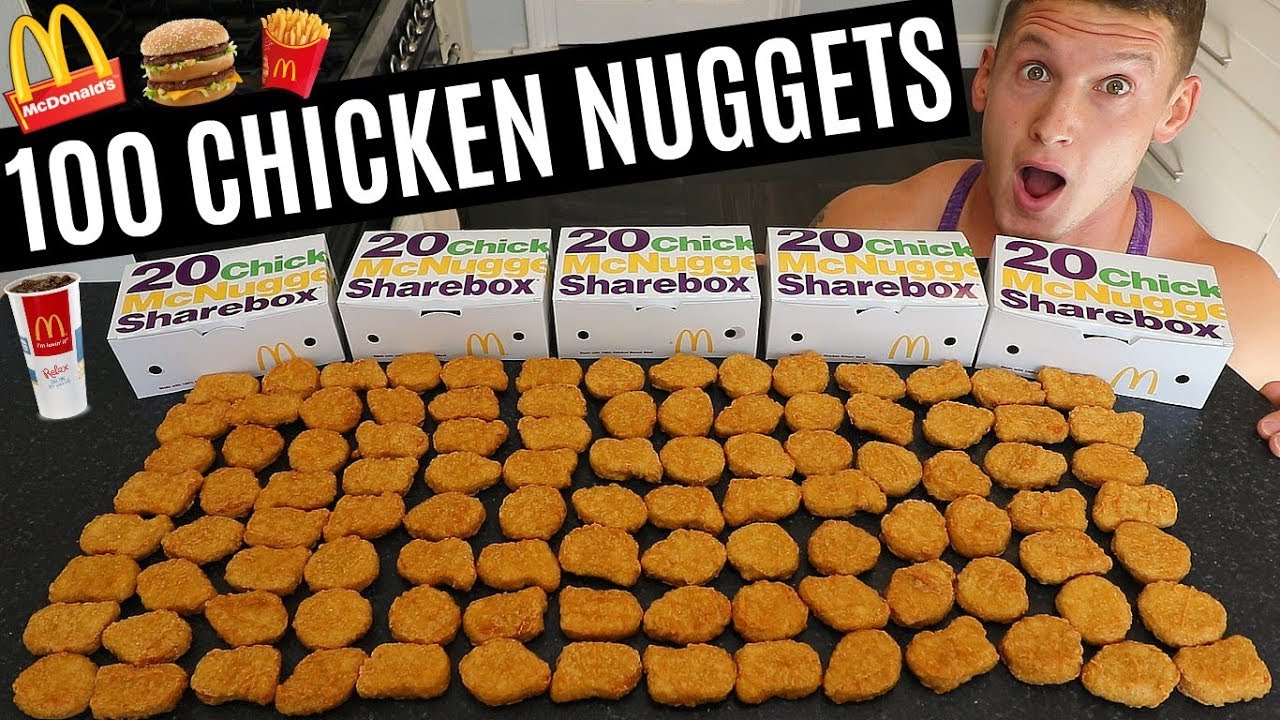 100 CHICKEN NUGGET CHALLENGE | Man vs Food | Epic Cheat Day - YouTube
