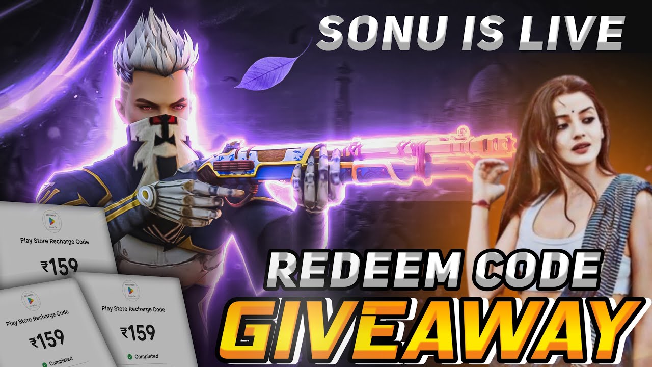 🤯FREE FIRE LIVE REDEEM CODE GIVEAWAY || FREE GIFT CODES GIVEAWAY || COME BACK SONU #giveawaylive ...