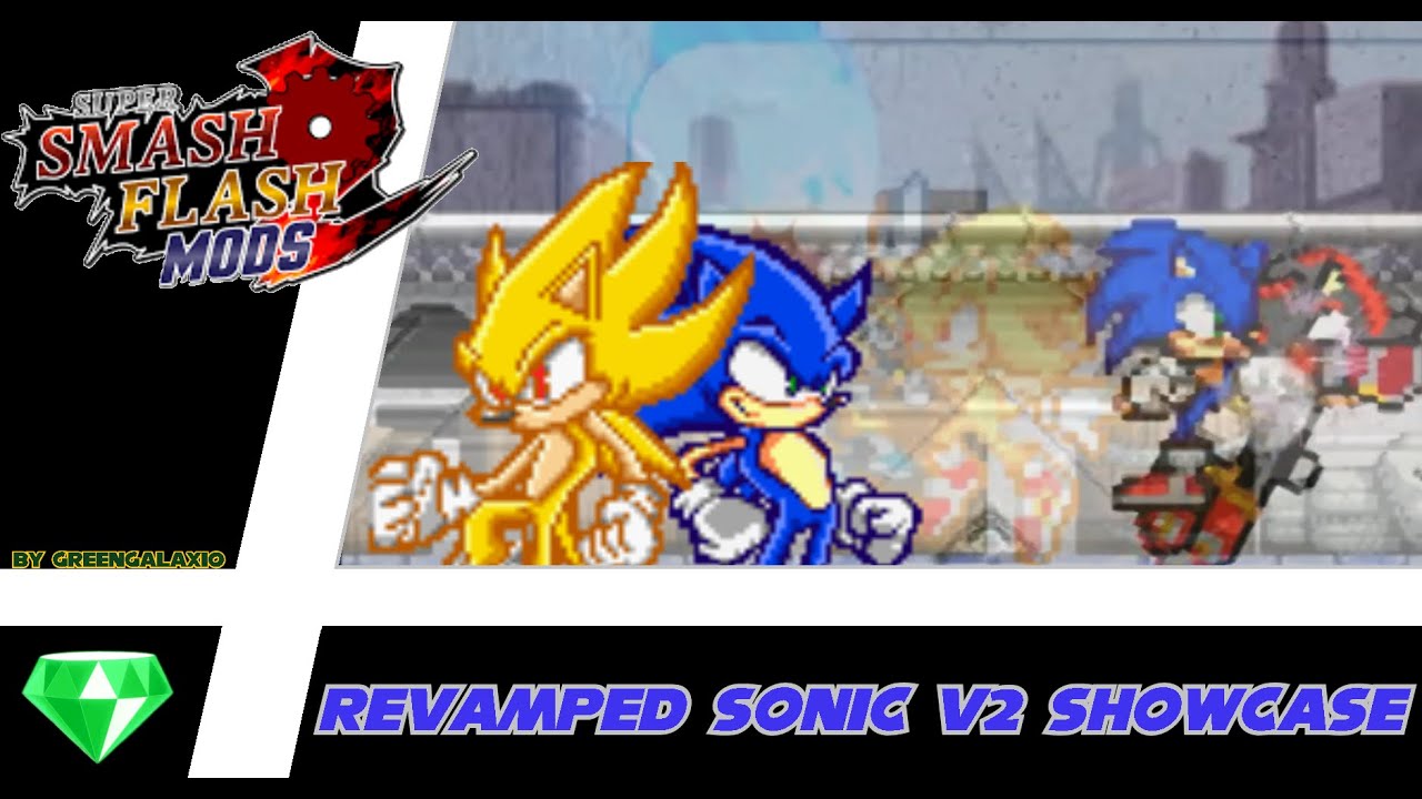 SSF2 Mods: Revamped Sonic V2 by Greengalaxio - YouTube