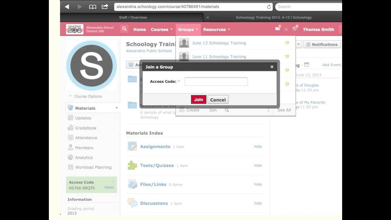 Working With Groups in Schoology - YouTube