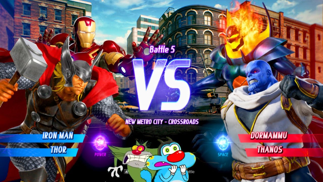 IRONMAN & THOR VS DORMAMMU & THANOS FIGHT IN MARVEL VS CAPCOM INFINITE ...