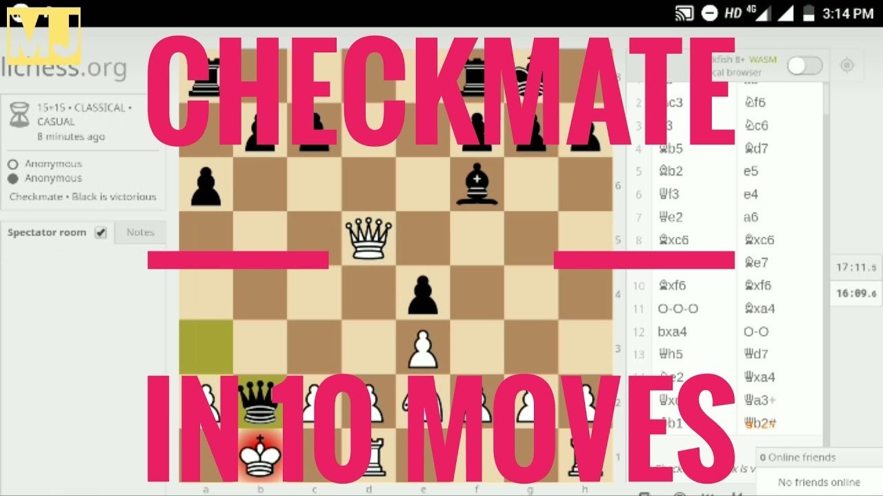 check mate in just 10 Moves with black pieces - YouTube