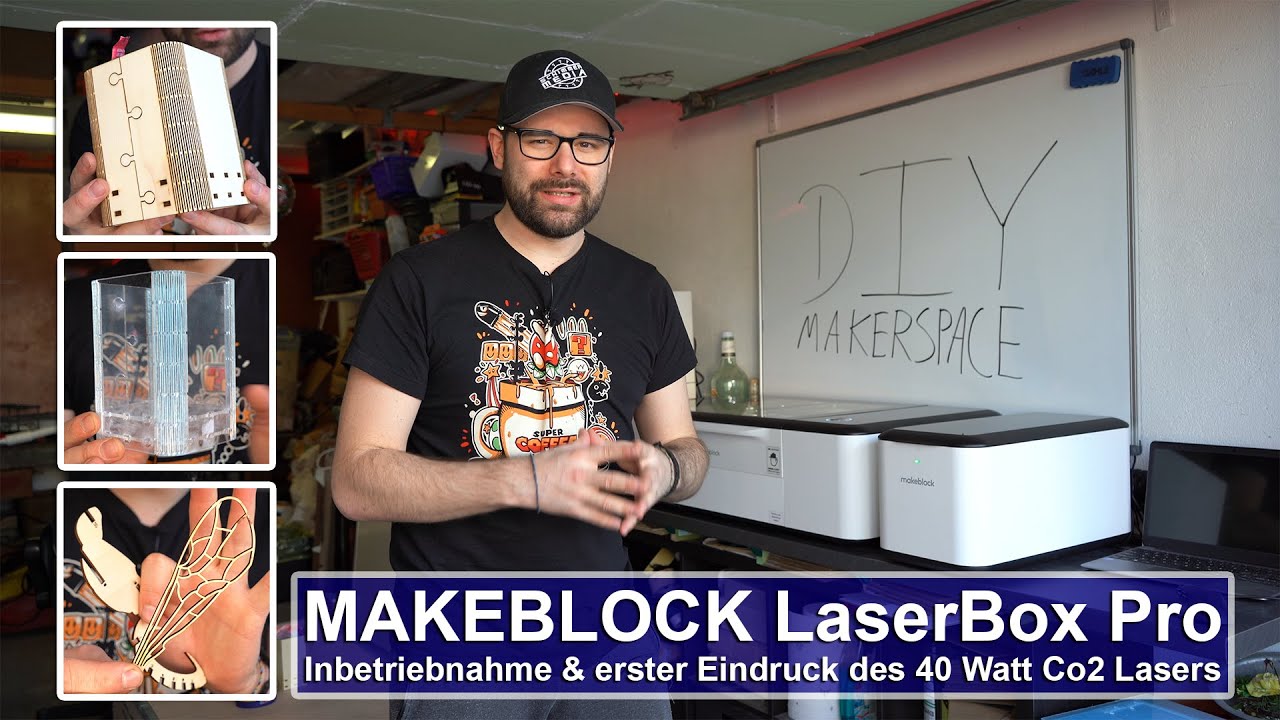 [MAKEBLOCK LaserBox Pro] 40 Watt Co2 Laser - Inbetriebnahme & erster ...