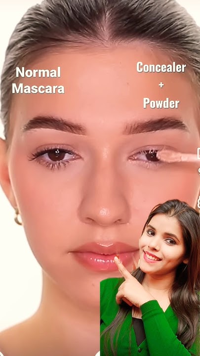 Trying Viral Mascara Hack 🖤| Concealer+Powder ?😵 #viralhacks #Viral # ...