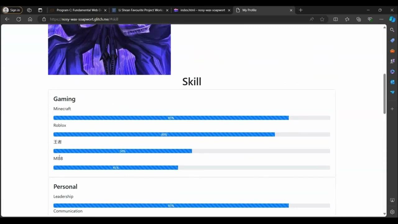 Tan Li Shean - My Profile Project [Sat 10am Brilliant, Program C] - YouTube