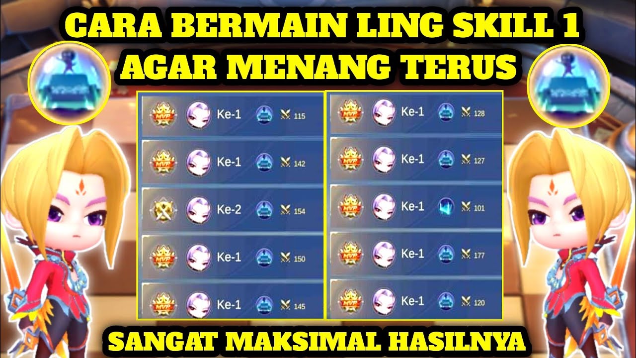 CARA BERMAIN LING SKILL 1 AGAR MENANG TERUS||SANGAT MAKSIMAL HASILNYA ...