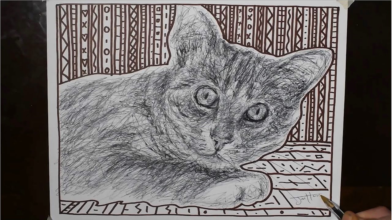 How to Draw a Cat in a Modern Pop Art Style - YouTube