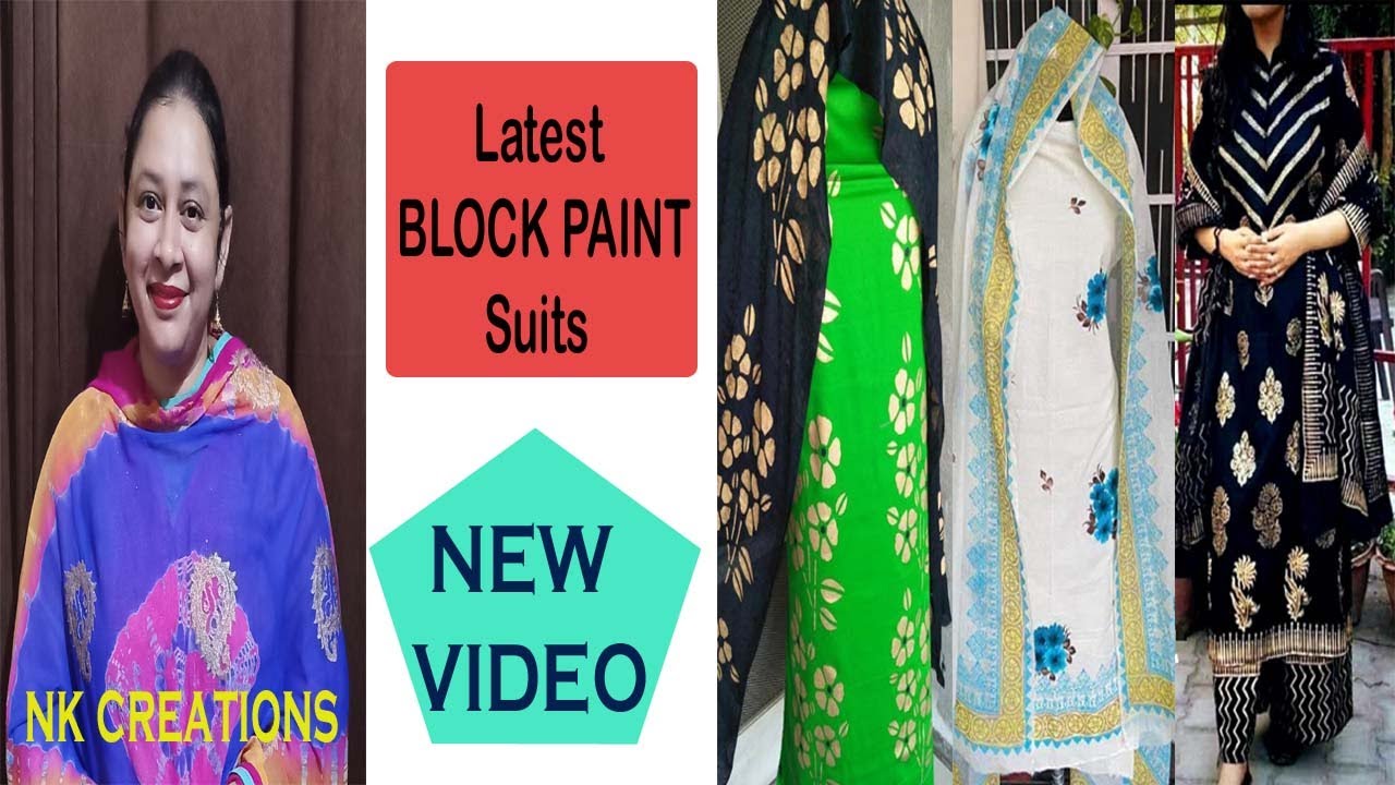 New Block painting suits| block painting punjabi suit| # ...