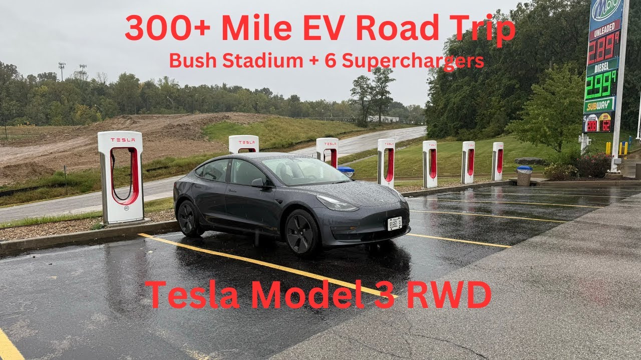 #16 300+ Mile EV Road Trip to Bush Stadium and 6 Superchargers in St ...