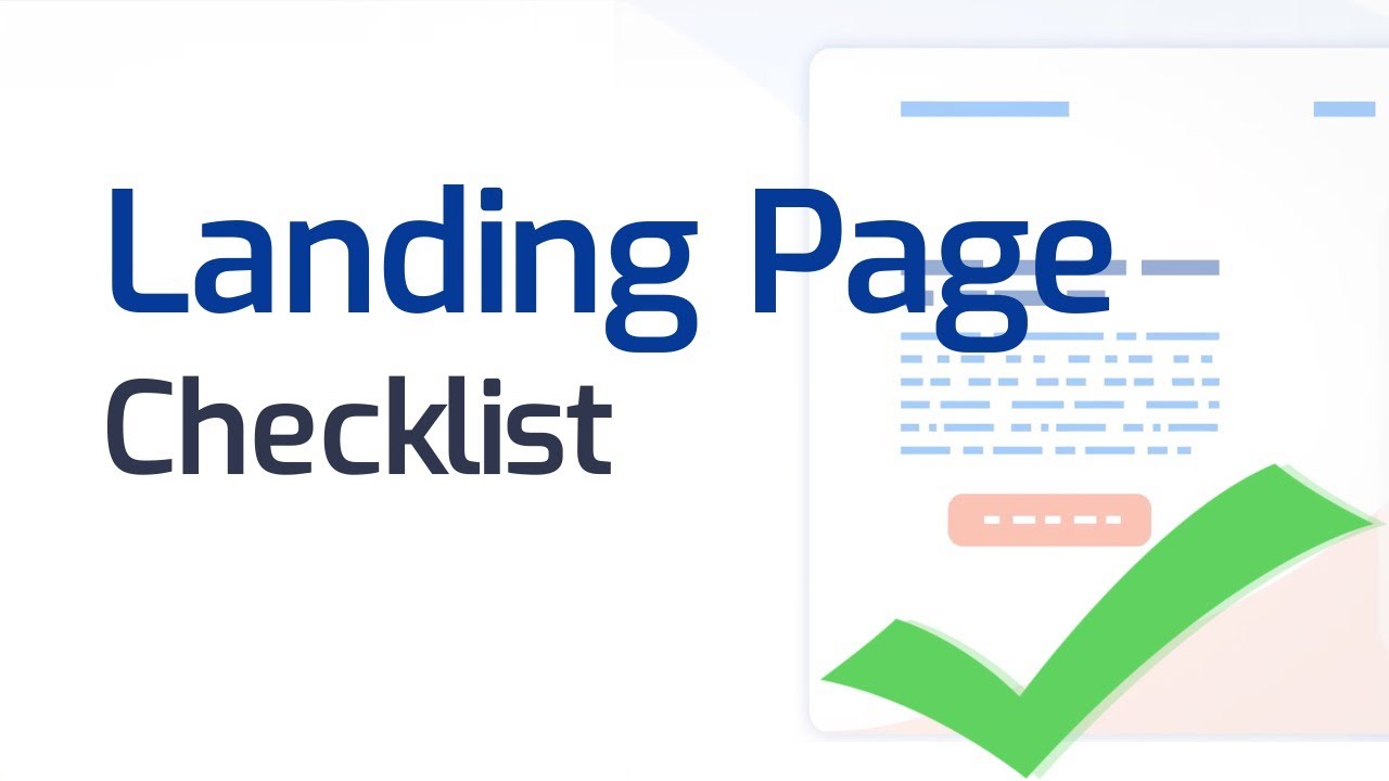 Landing Page Checklist - YouTube