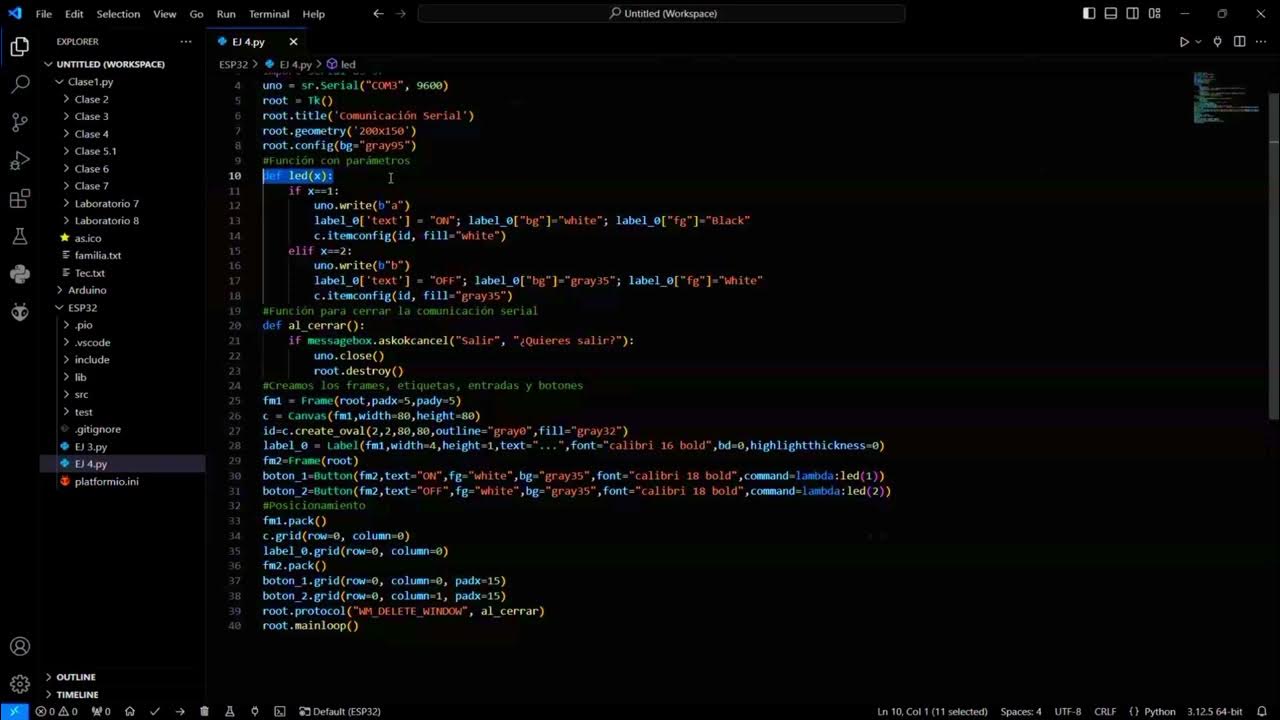 🤖Conexión y programación en Python con el ESP32 usando Tkinter.Tec4🤖 - YouTube