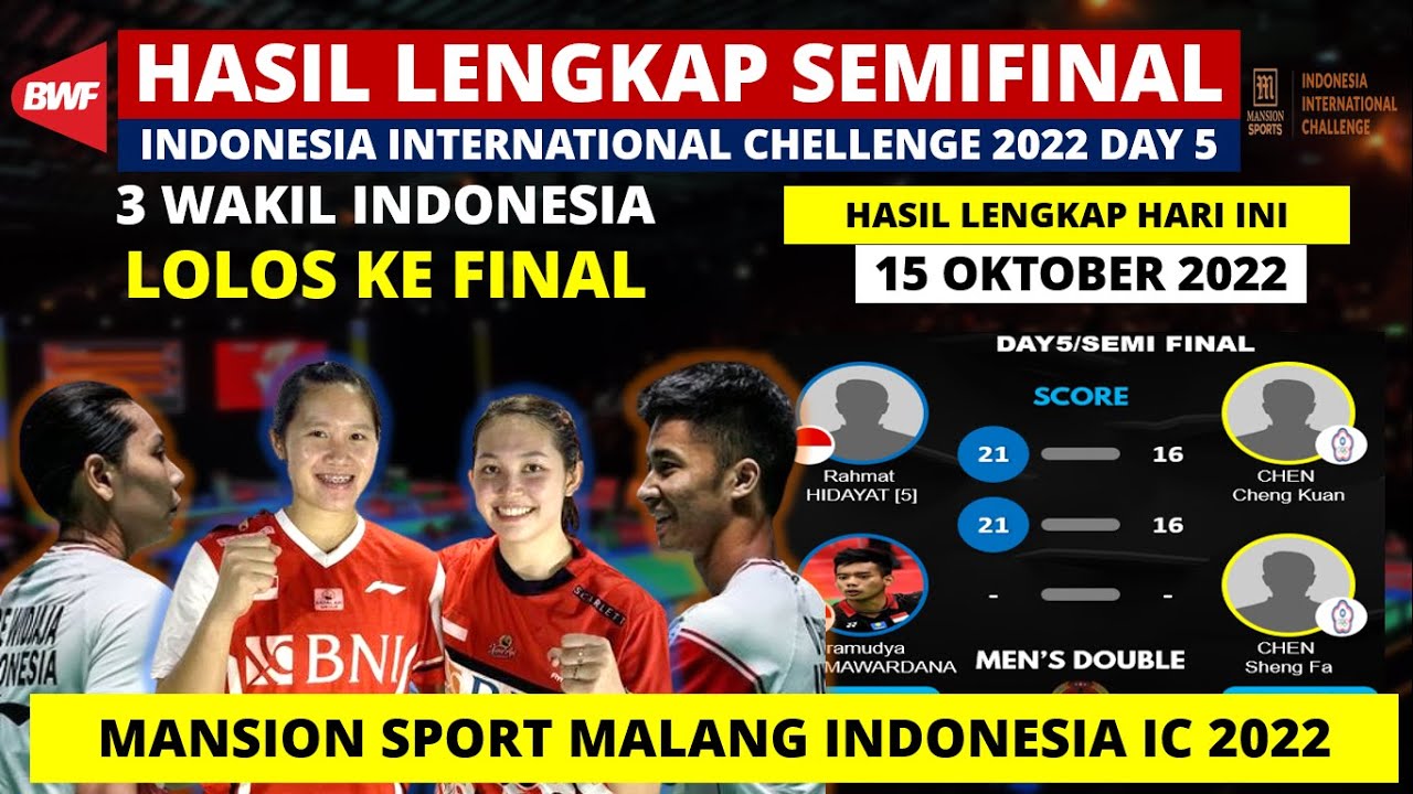 Hasil Semifinal Indonesia International Challenge 2022: 3 Wakil INA Ke ...