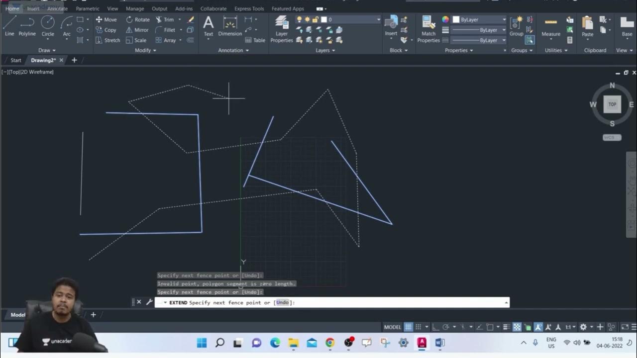 How to use Extend Command in AutoCAD | Extend command | Autocad 2023 ...