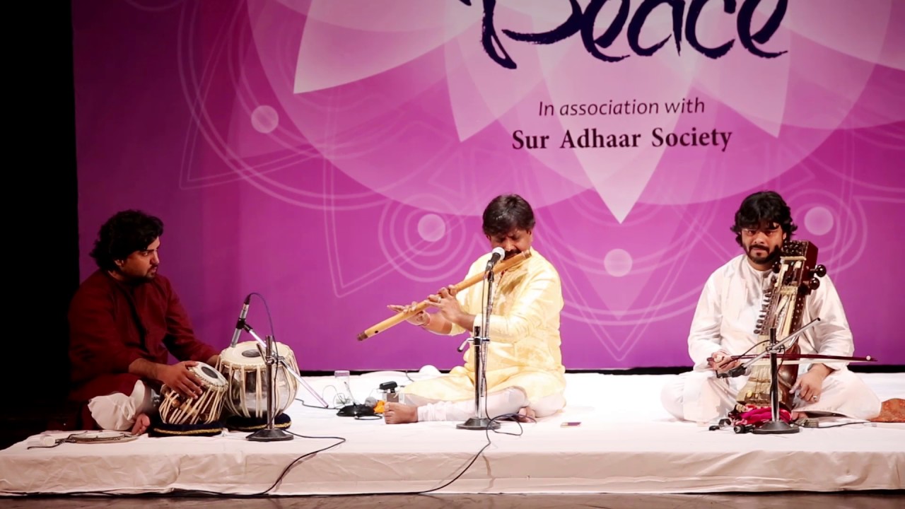 Ajay prasanna (flute) and Murad ali (sarangi) with Hafeez Ahmed (tabla ...