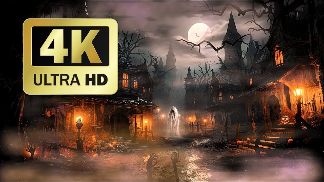 [10 Hours] 4K Amazing Halloween Music, Beautiful Spooky Sounds to Sleep ...