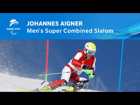 🇦🇹 Johannes Aigner Skis to Silver in Para Alpine Super Combined Vision Impaired | Beijing 2022