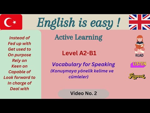 İngilizce A2-B1  /Konuşmaya yönelik kelimeler- Vocabulary for Speaking / Video No.2