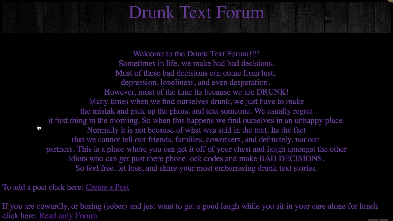 Drunk Text Forum Demo - YouTube