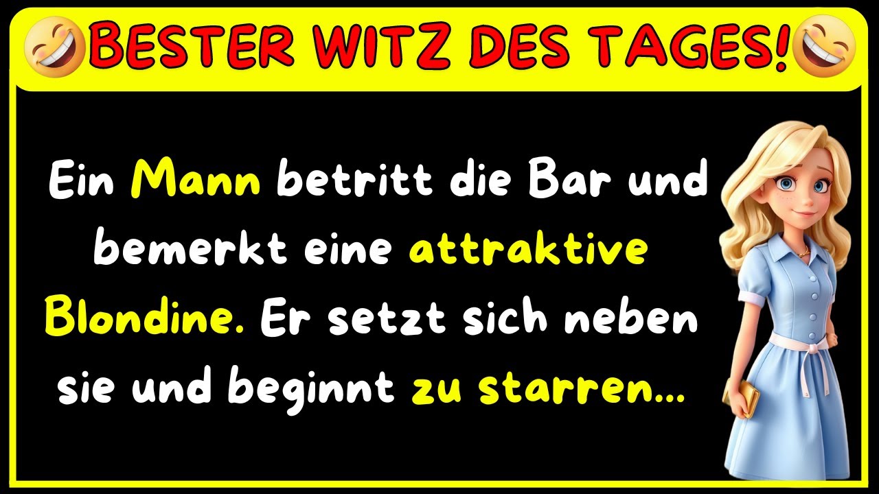 🤣 DER BESTE WITZ! Ein Mann kommt in die Bar und setzt sich neben eine ...