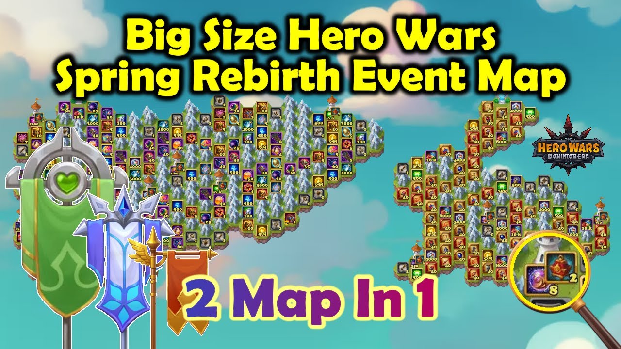 2 Map In 1 || Big Size Hero Wars Spring Rebirth Event Map - YouTube