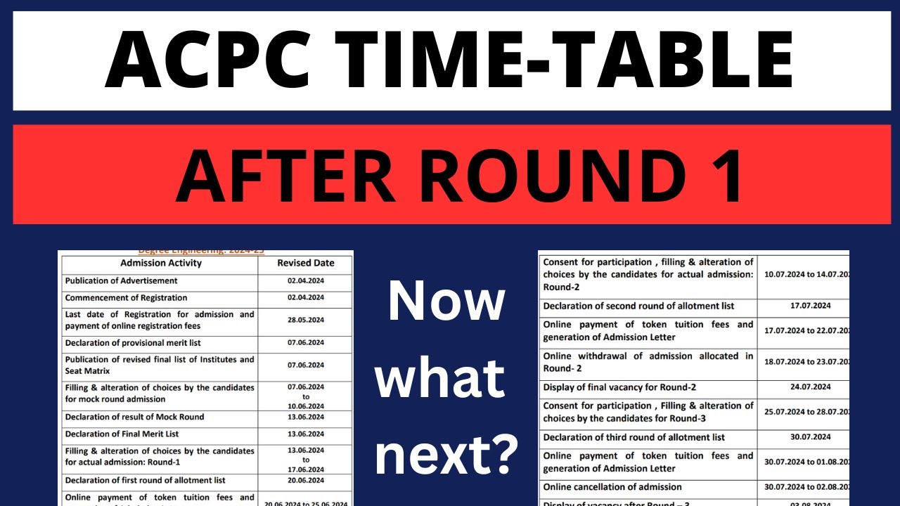 ACPC ENGINEERING ADMISSION TIMETABLE PAR EK NAJAR MAR LETE HAI ...