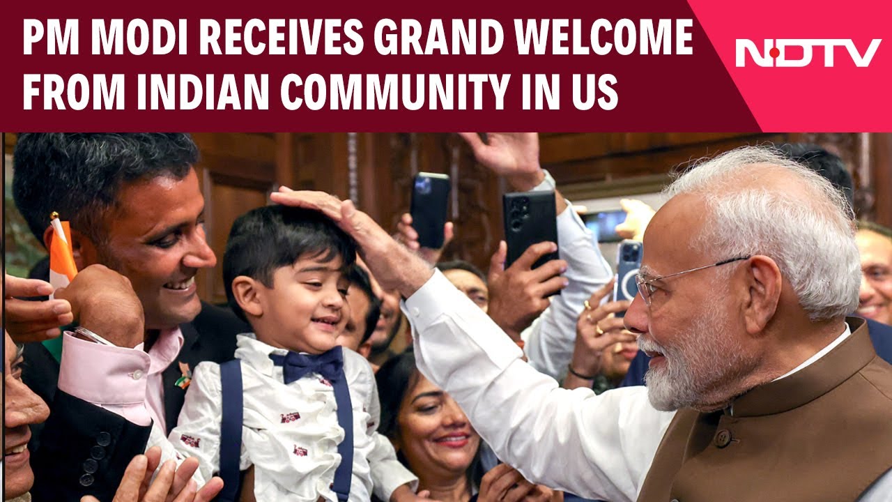 PM Modi In US | PM Modi Receives Grand Welcome From Indian Community at ...