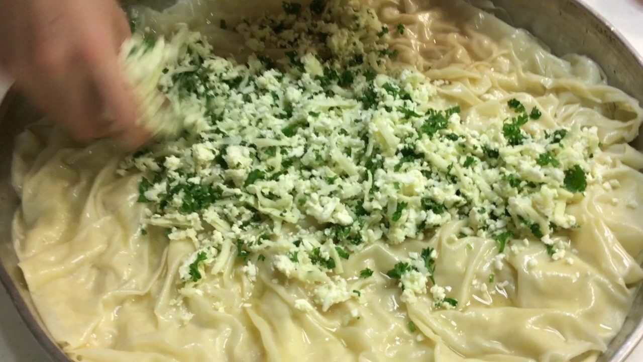 Turkish Water Borek - layering process - YouTube