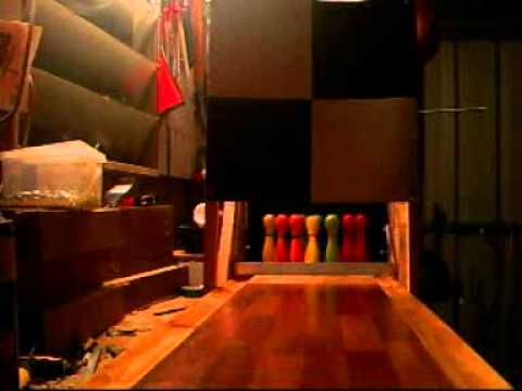 Mini bowling lane 10 pin respot - YouTube