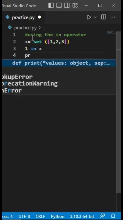 Using The In Operator Python Coding Operator Pythoncode Youtube