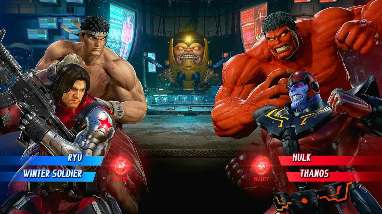 Ryu & Winter Soldier Vs Red Hulk & Thanos Very Hard Marvel Vs Capcom ...