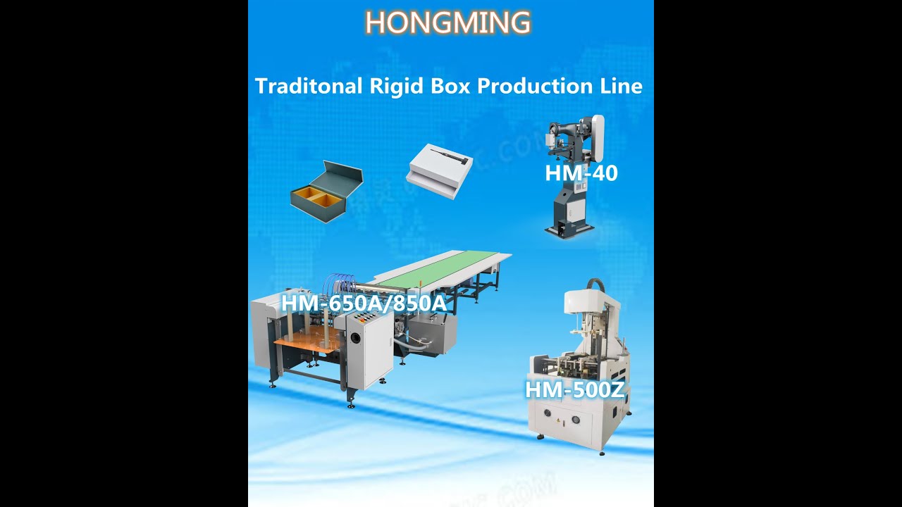 Traditional Rigid Boxes Production Line (HM-850A+40+500Z) - YouTube