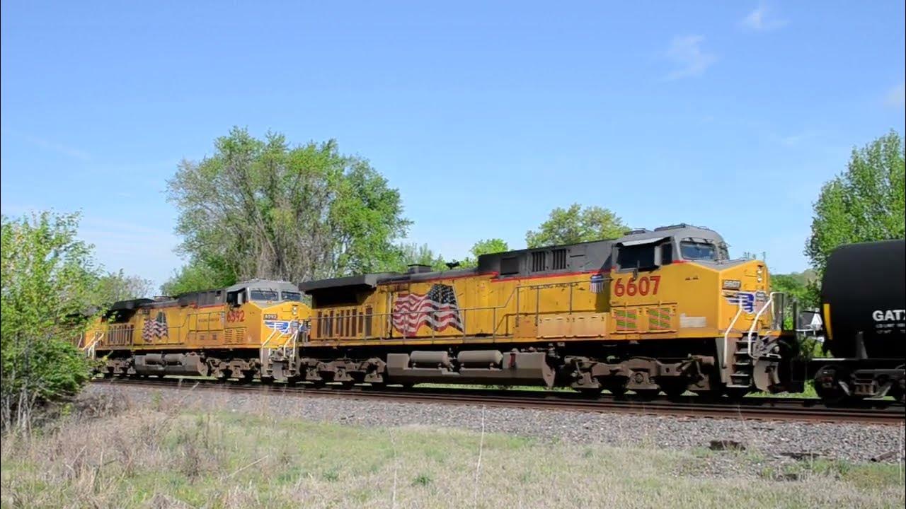 Four AC4400s lead Union Pacific train MASNP 16 at Pacific, MO - Jefferson City Subdivision MP 35 ...