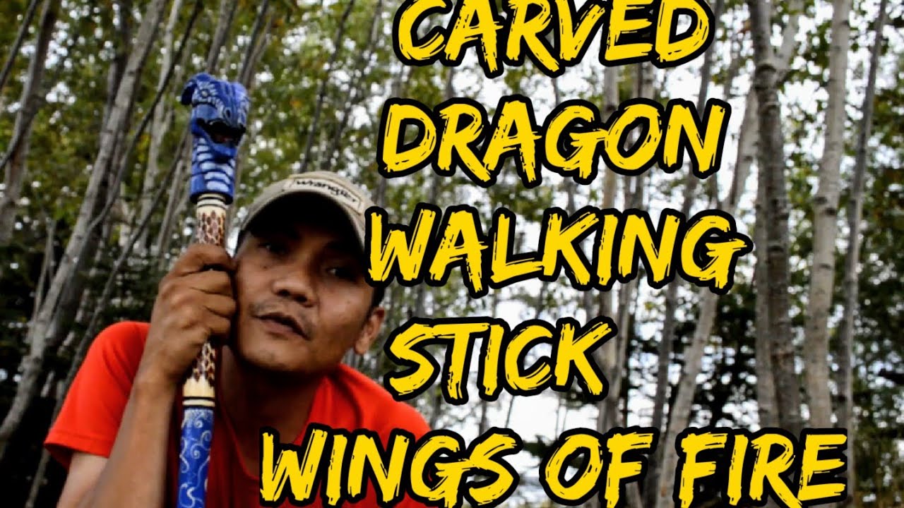 HOW I MADE CARVED DRAGON WALKING STICK / WINGS OF FIRE - YouTube