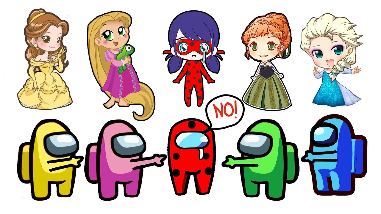 AMONG US DISNEY PRINCESS VS LADYBUG | WHO IS IMPOSTOR? - YouTube