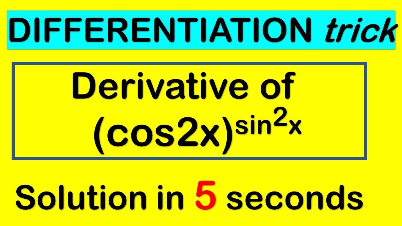 DIFFERENTIATION SHORTCUT-1/ DIFFERENTIATION/DERIVATIVES TRICK - YouTube