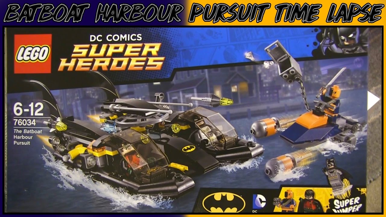 LEGO Batman Bat Boat Harbour Pursuit Time Lapse (Deathstroke) - YouTube