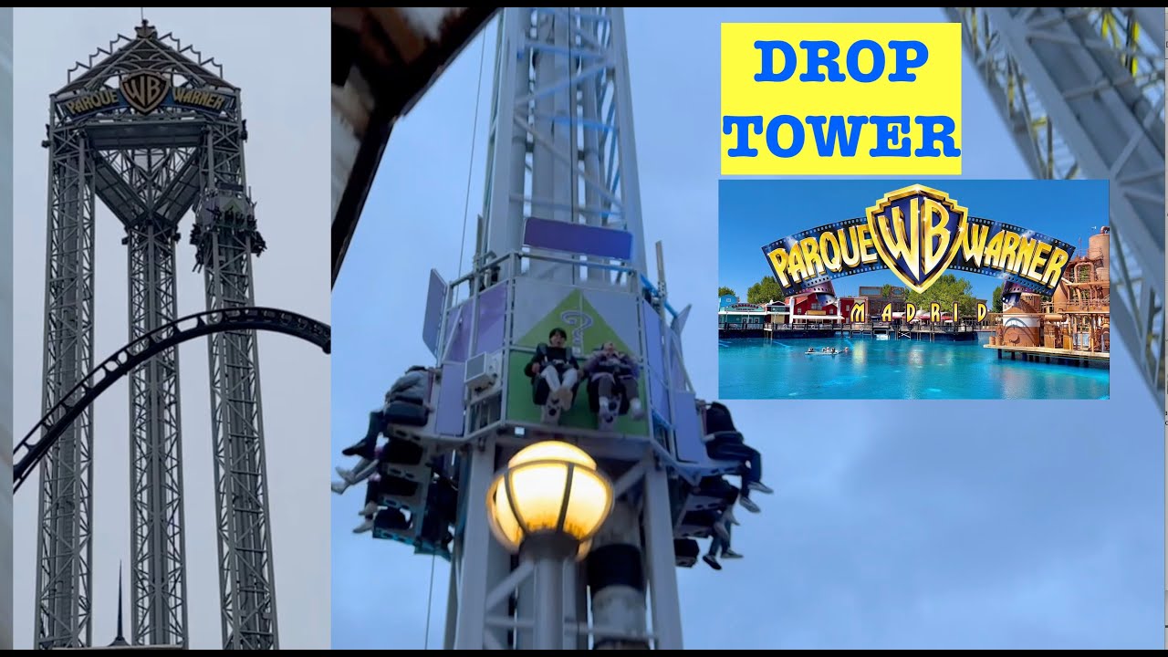 La Venganza del Enigma parque warner madrid Drop Tower - YouTube