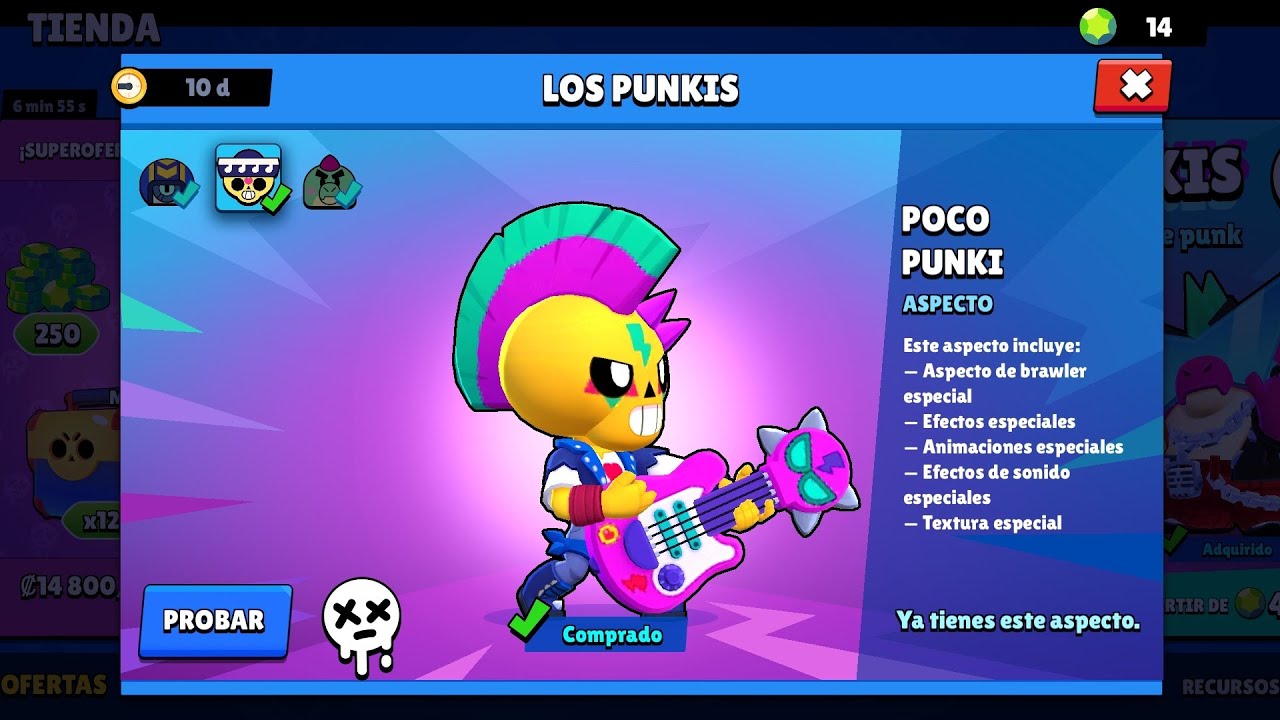 COMPRAMOS NUEVA SKIN: POCO PUNKI | BRAWL STARS - funny_guy - YouTube