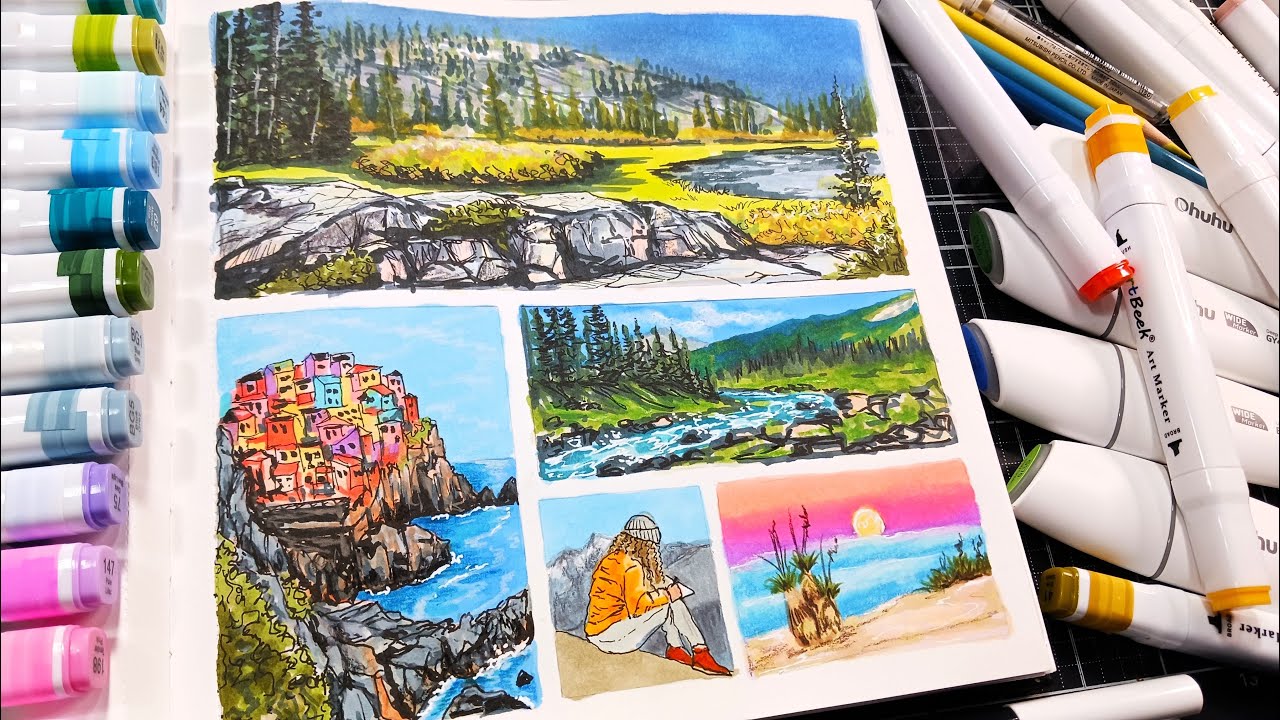Tips For Drawing Landscapes In Alcohol Markers YouTube Tips For Drawing Landscapes In Alcohol Markers YouTube