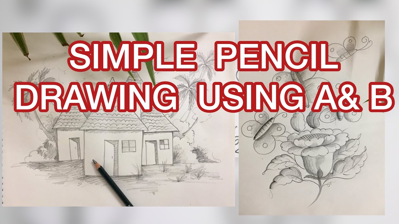 SIMPLE PENCIL DRAWING USING A& B | Easy Drawing Methods | Kids Easy ...