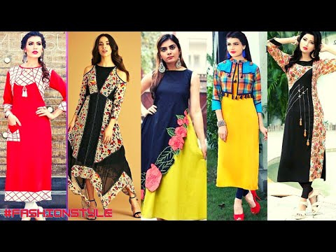 Create Own Designer Kurti From Leftover Fabric | Two Colour Combination ...