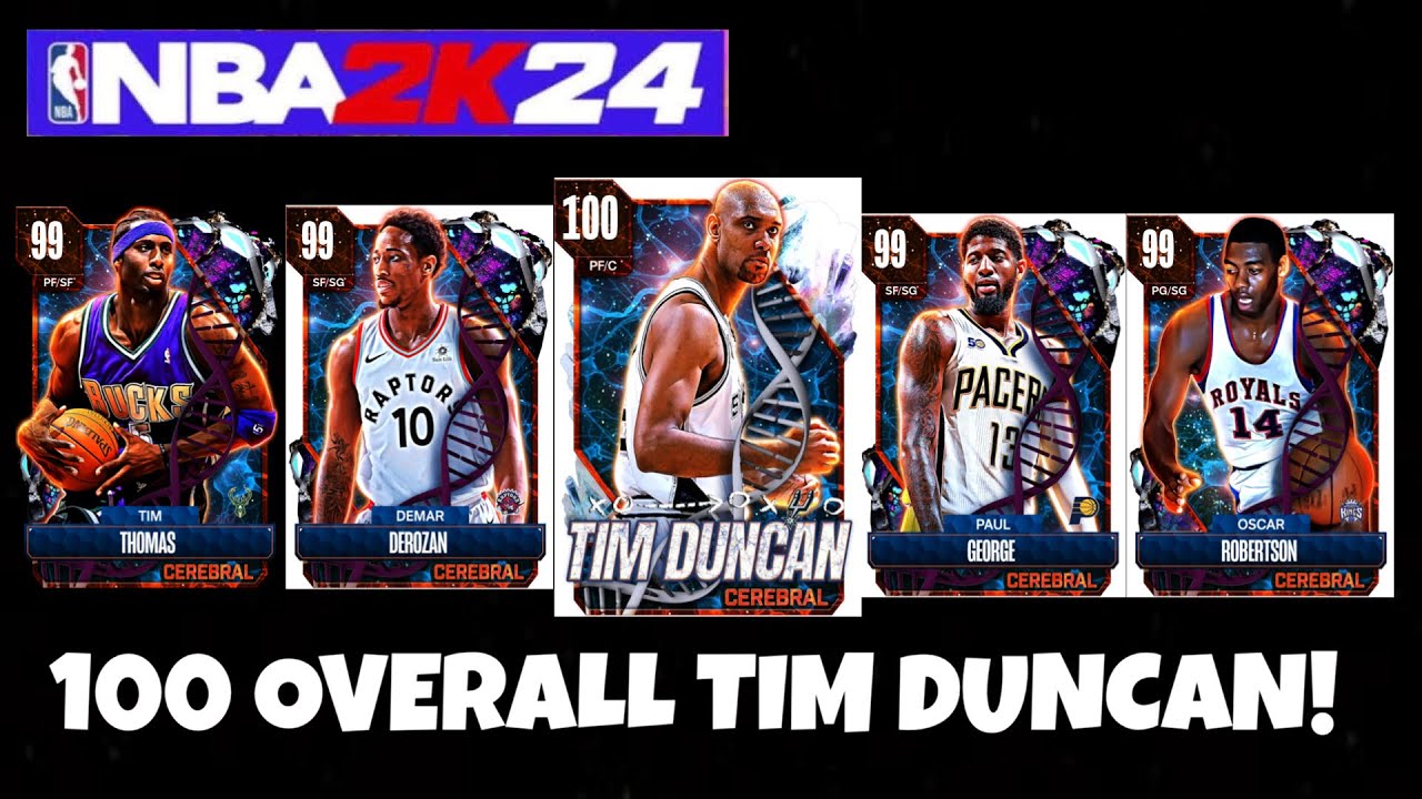 100 OVERALL TIM DUNCAN *CEREBRAL* PACK OPENING! ( NBA 2K24 MYTEAM ...
