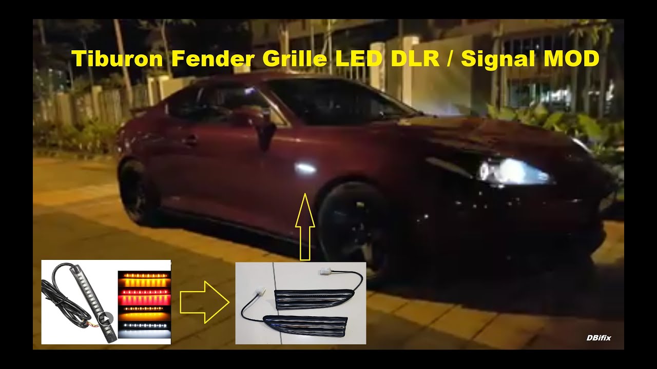 Hyundai Tiburon Fender Grille LED DLR Signal Light MOD (Switching Color ...