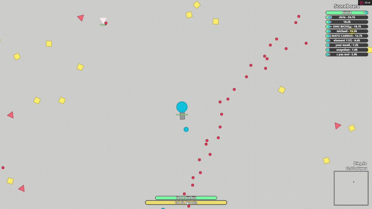 Diep.io Assassin FFA World Record 770k - YouTube
