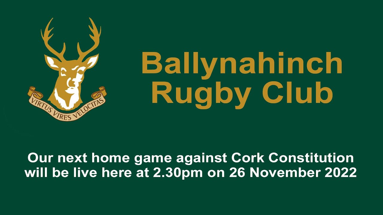 Ballynahinch RFC vs Cork Constitution - 26 November 2022 - YouTube