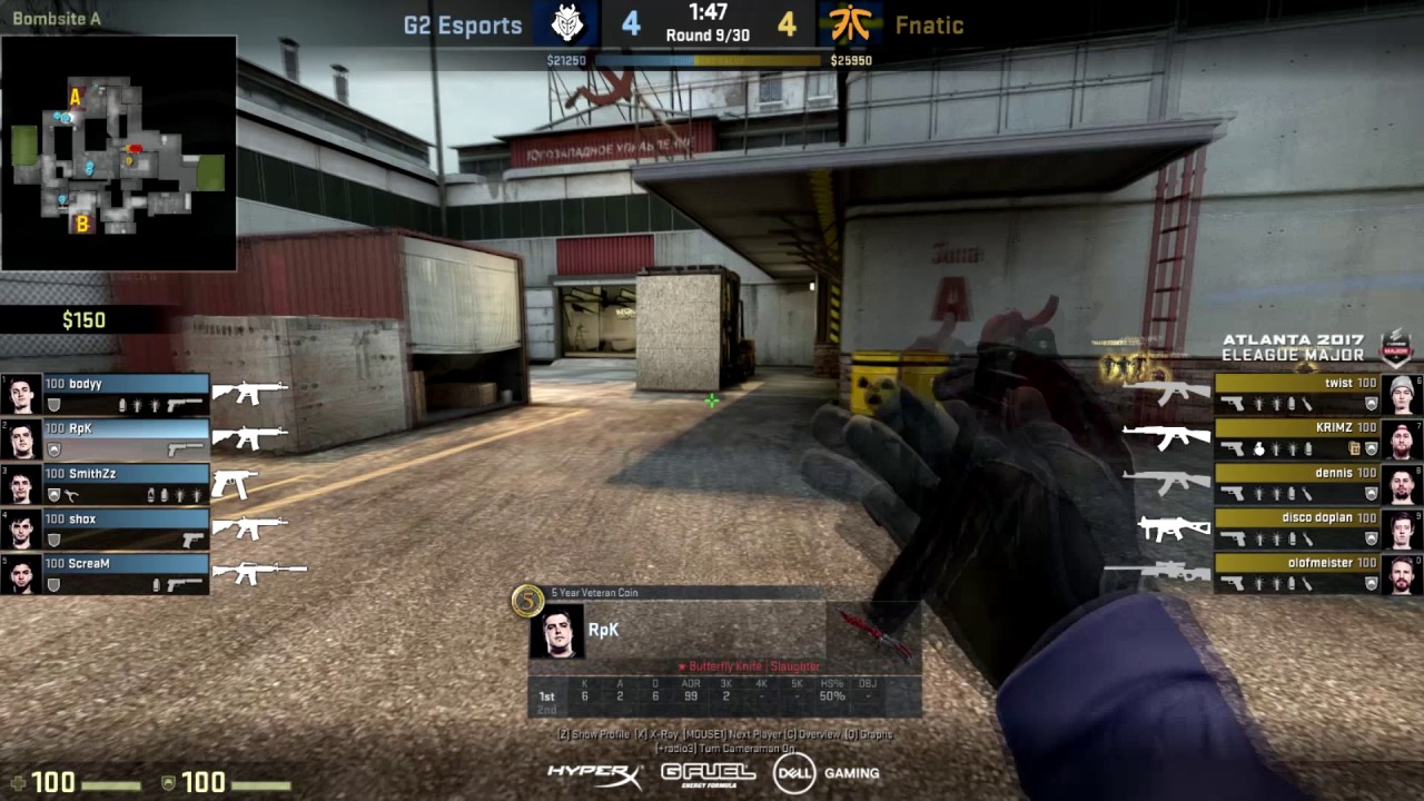CS:GO POV Demo G2 RPK (28/16) vs fnatic (de_cache) - YouTube