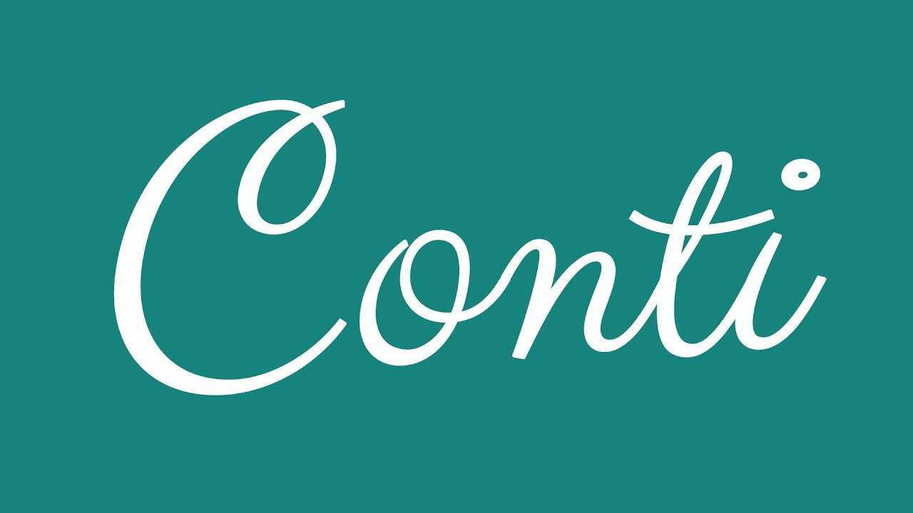 Learn how to Write the Name Conti Signature Style in Cursive Writing ...