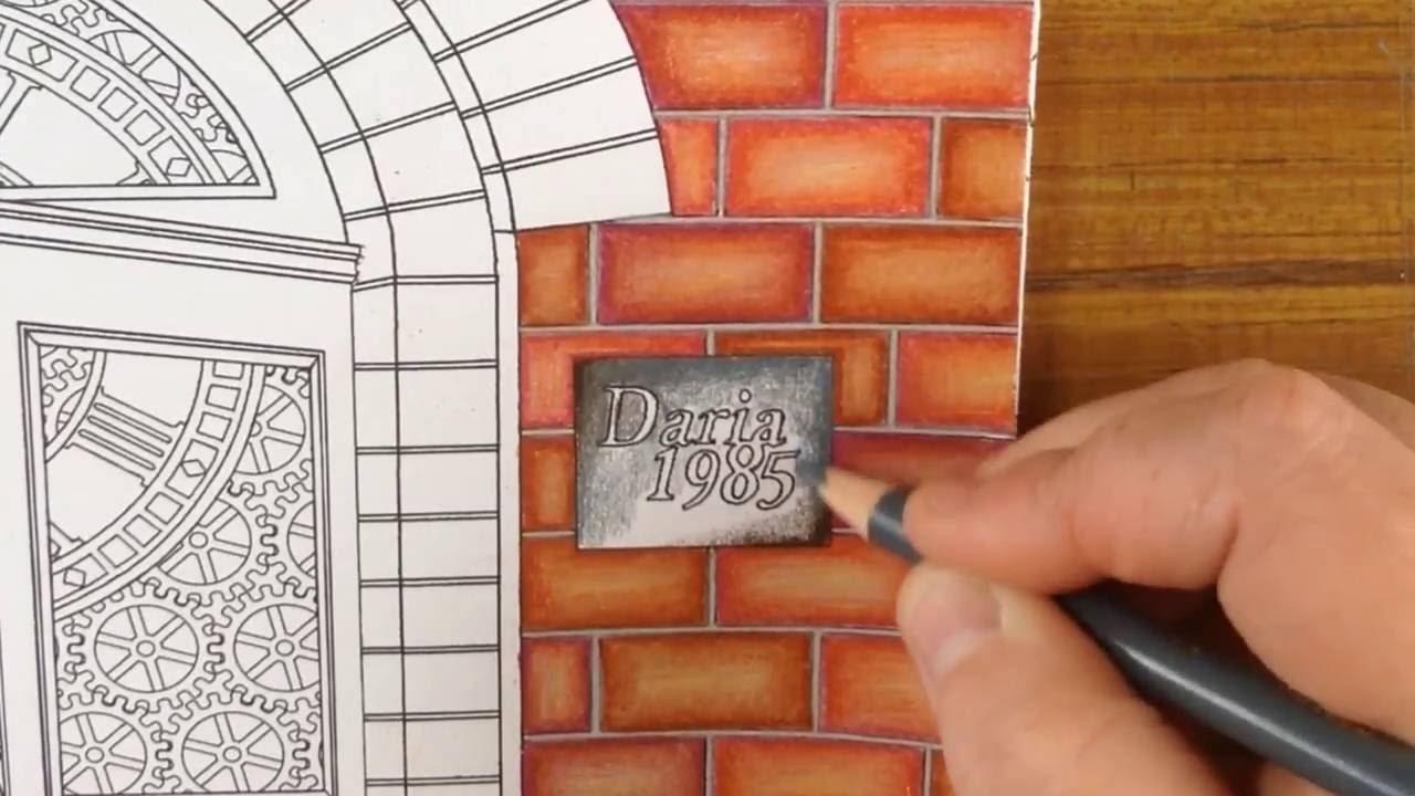 Brick Wall Drawing With Color