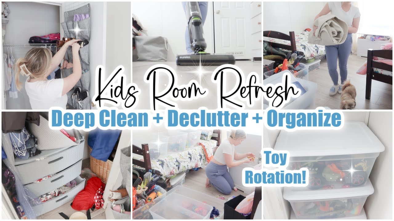 EXTREME DEEP CLEAN + DECLUTTER + ORGANIZE // clean with me kids bedroom ...